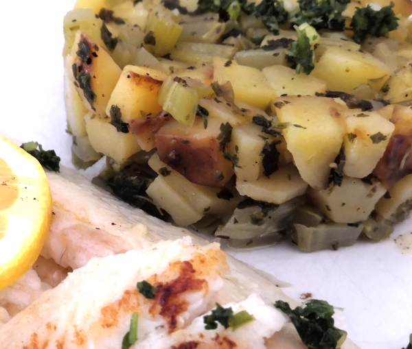 Sole, poêlée de pommes de terre céleri et persillade – CUISINE DE GUT