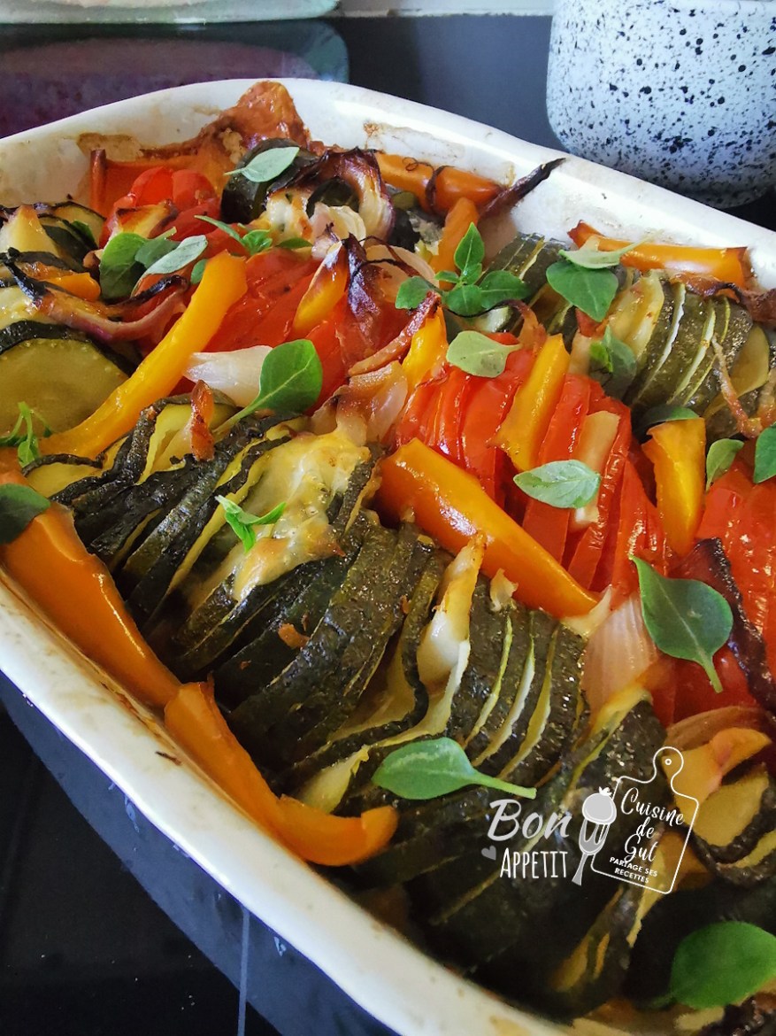 Tian de courgettes, tomates, poivrons et mozza au basilic, un classique ...