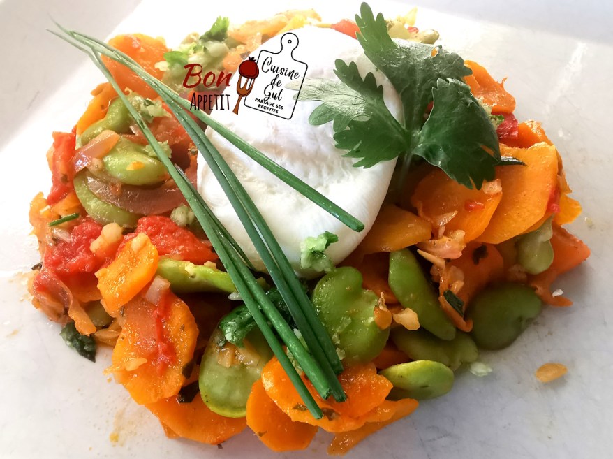 Légumes, fèves et oeuf poché pour un repas complet express – CUISINE DE GUT